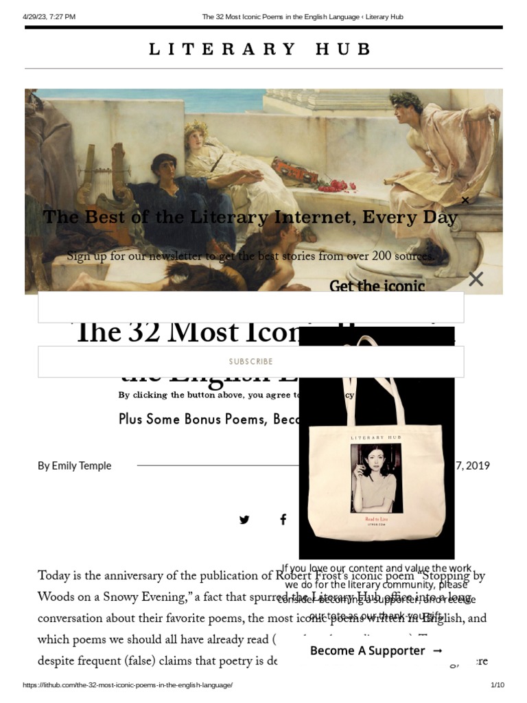 The 32 Most Iconic Poems in The English Language Literary Hub | PDF ...