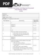 ELA Grade 5 Paper Practice Test Answer Key | PDF