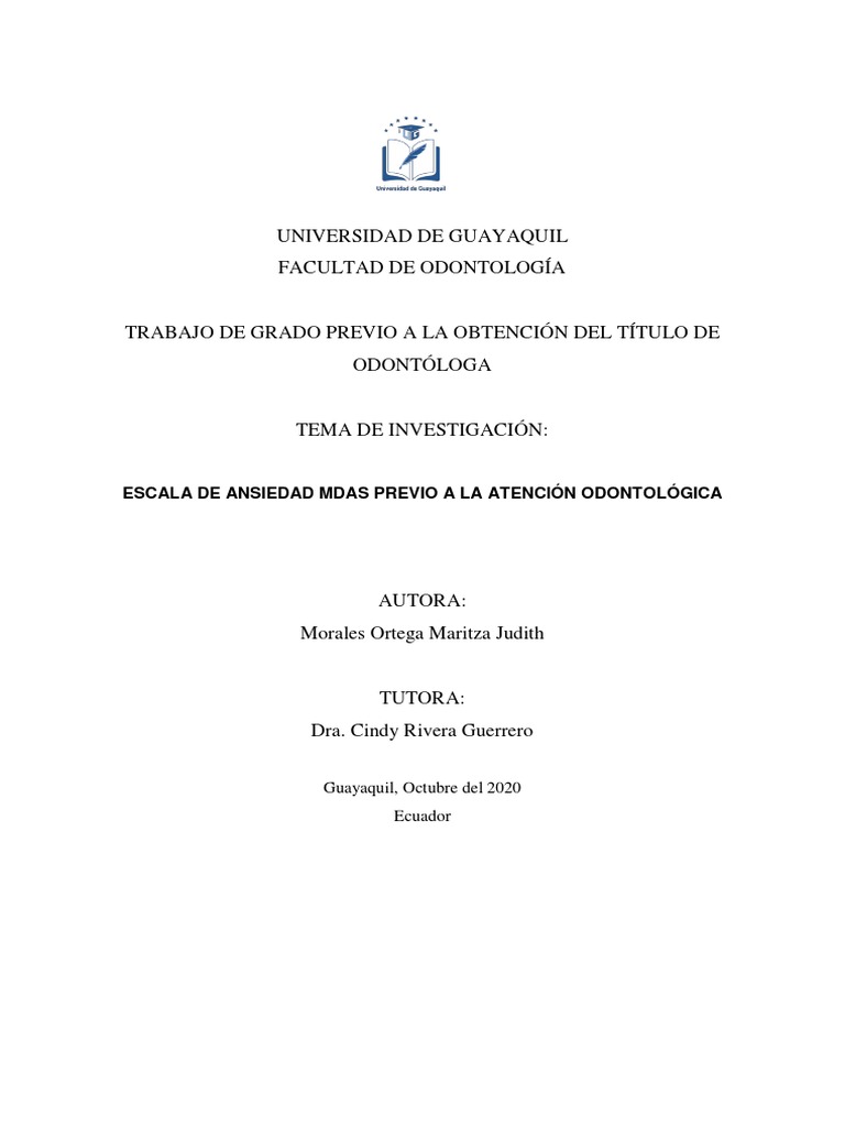 Escala de Ansiedad MDAS en Odontología | PDF