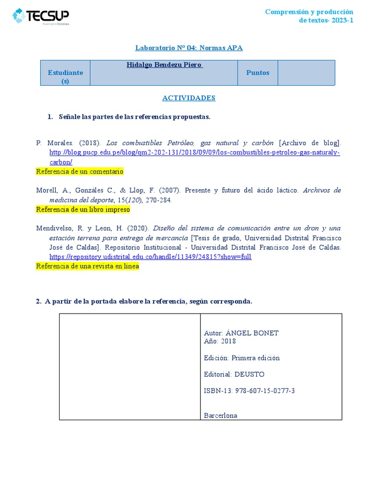 Normas APA Tarea | PDF | Estilo apa