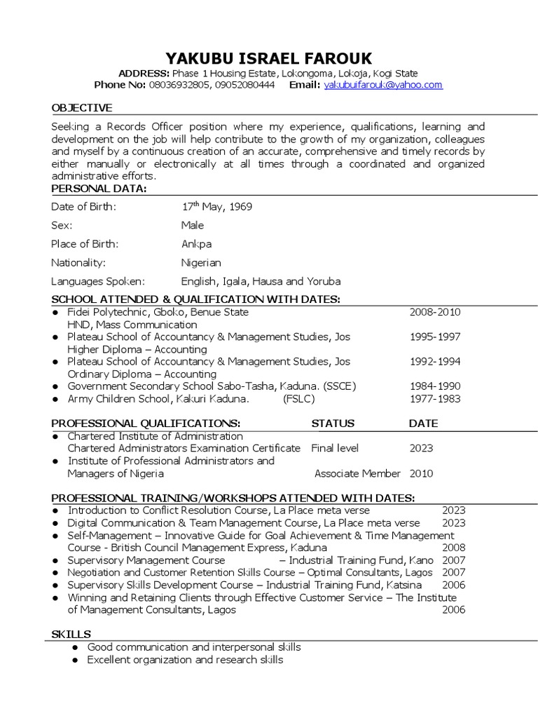 Yakubu Israel Farouk | PDF | Nigeria