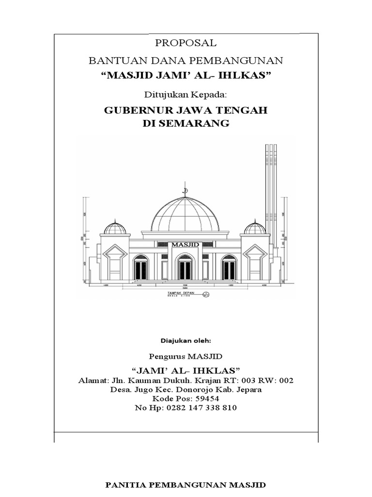 Proposal Masjid Jami' Al - Ihklas Jugo | PDF