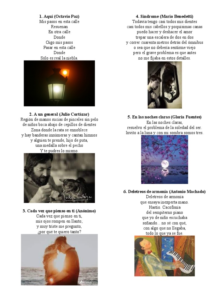 Poemas Cortos con Imágenes | PDF