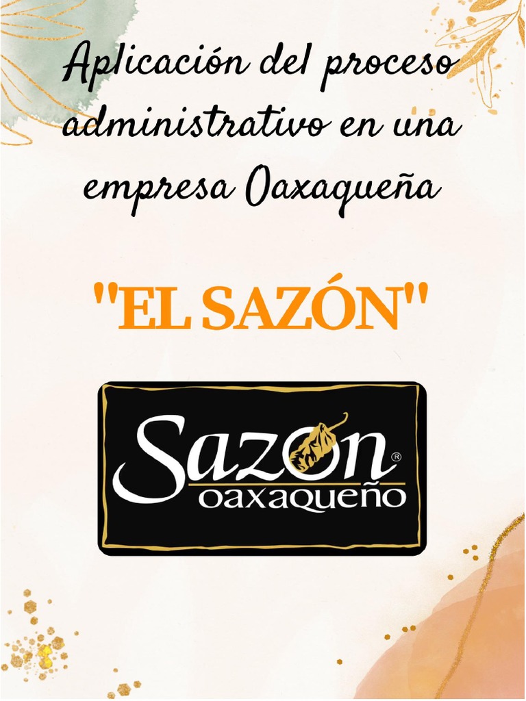 El Sazón: Condimentos Oaxaqueños a Domicilio | PDF | Planificación ...