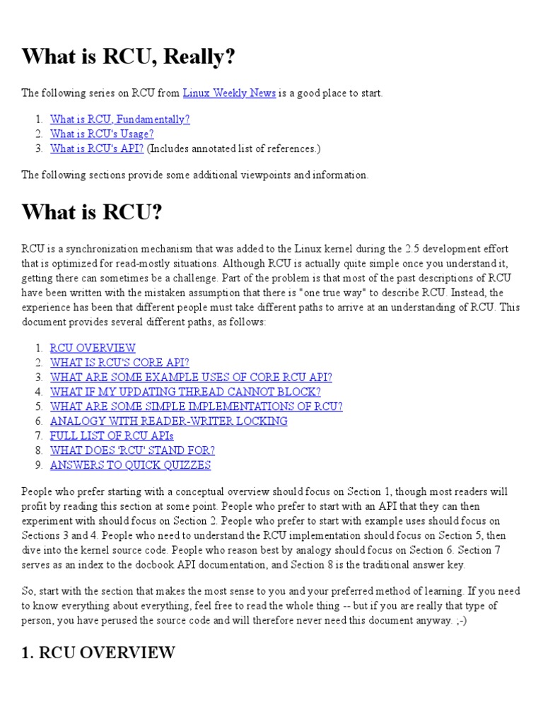 What Is RCU | PDF | Concurrent Computing | Computer Science