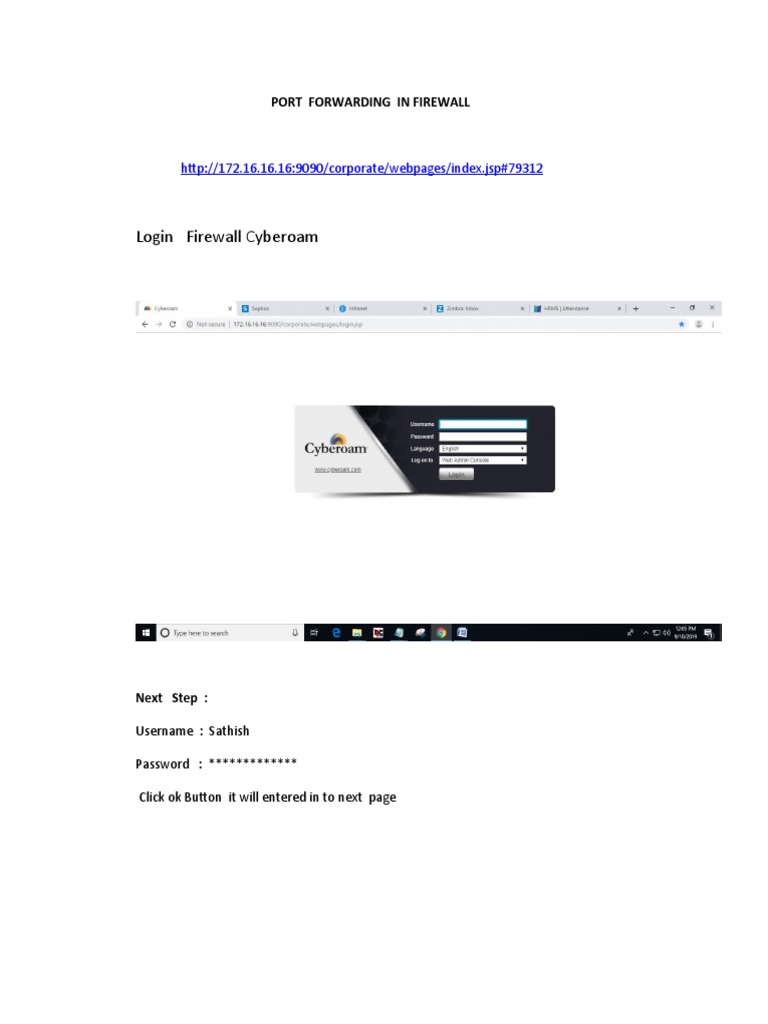 Port Forwarding in Firewall | PDF