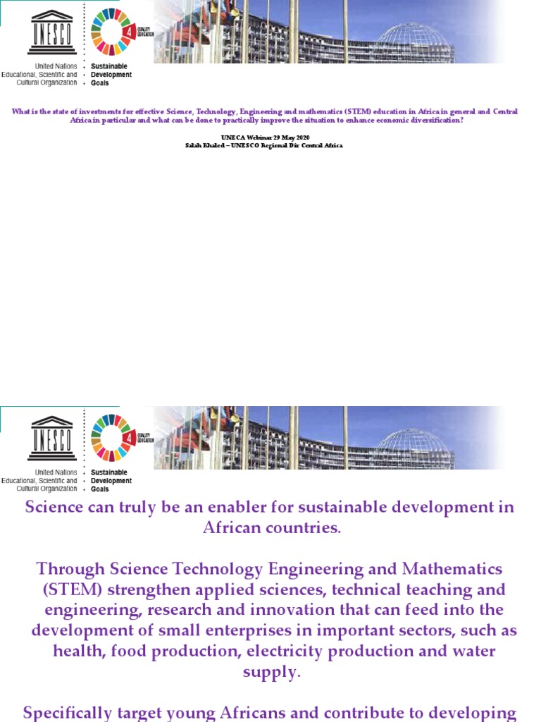Unesco Presentation Stem-Sti in Africa - Facts and Figures | PDF ...
