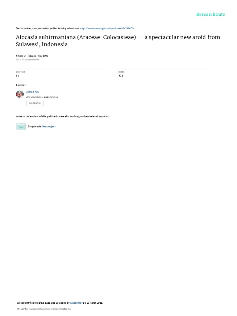 Aloc Suhirmaniana Sulawesi by HAY | PDF | Social Science | Home & Garden