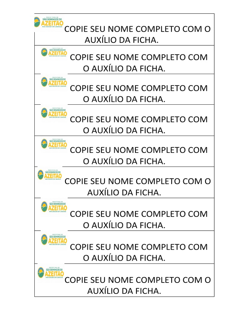 Copie Seu Nome Completo | PDF | Artes Linguísticas e Disciplina