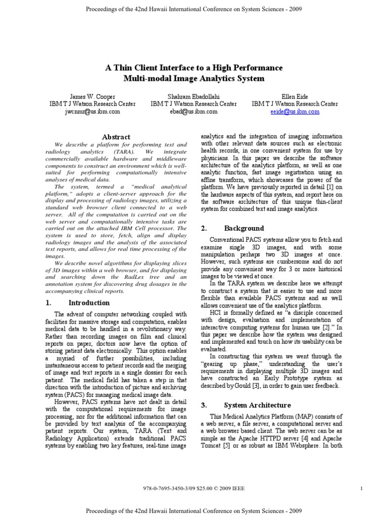 A Thin Client Interface To A High Performance Multi-Modal Image ...