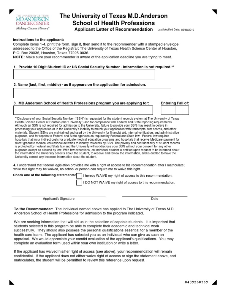 Mdacc Ref | PDF | Social Security Number | Government