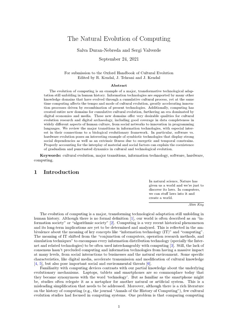 Evolution of Computing | PDF | Computing | Evolution