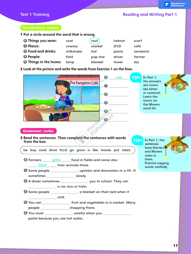 Movers Mini Trainer Practice Guide | PDF | Cognitive Science | Grammar