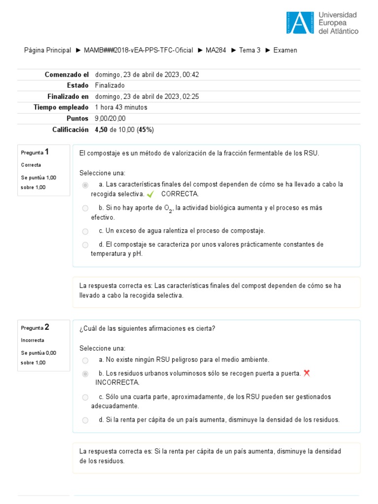Examen Residuos Solidos Industriales | PDF | Vertedero | Residuos