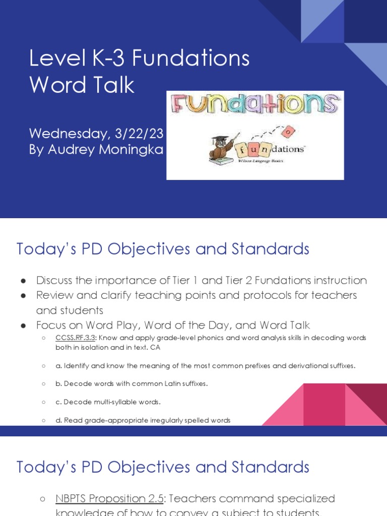 level 3 fundations word talk 1 | PDF