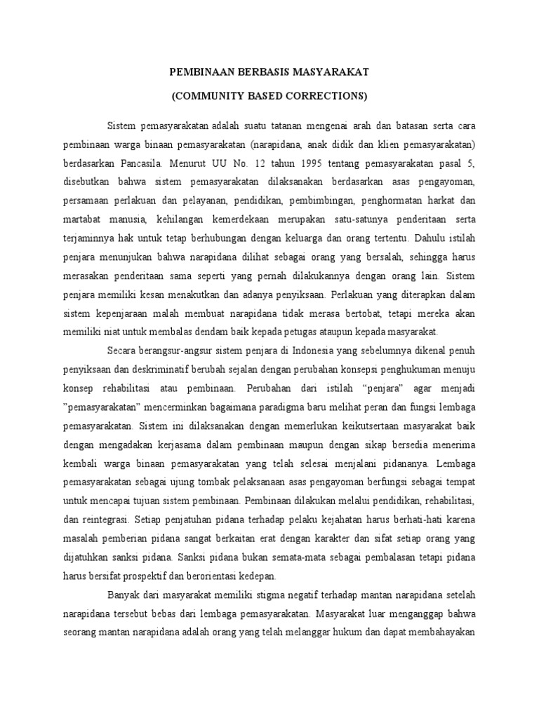 Community Based Corrections | PDF