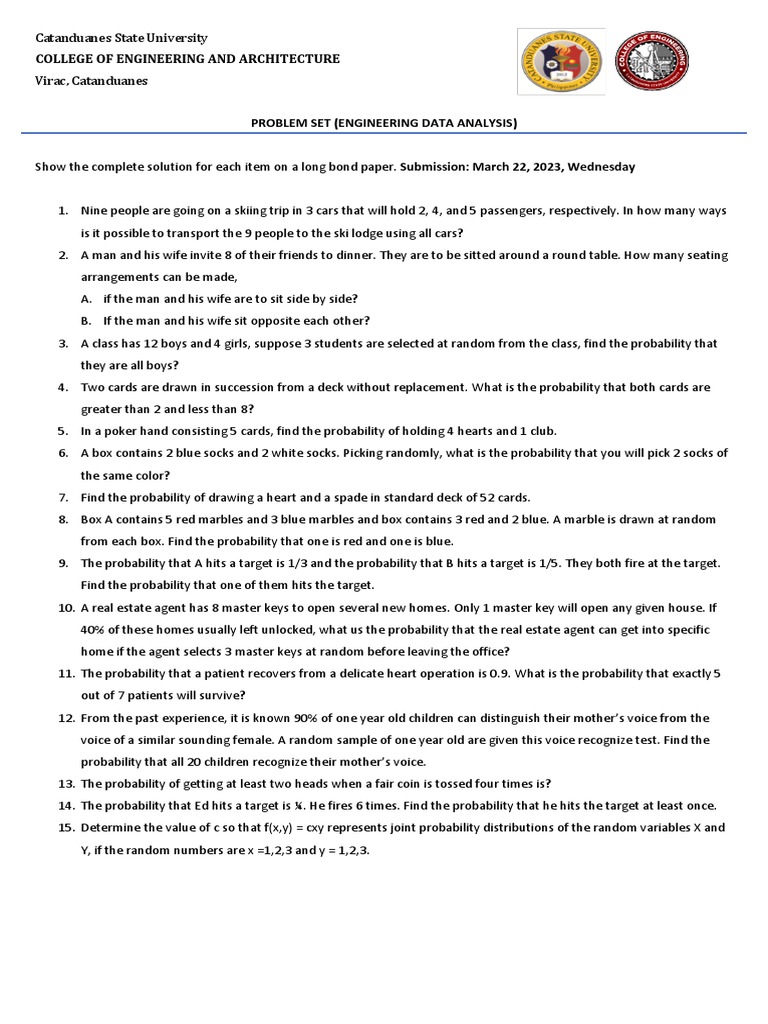 Problem Set EDA | PDF | Probability | Random Variable