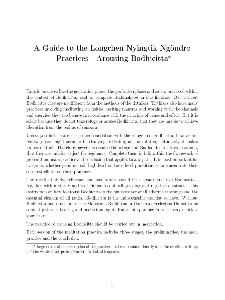 A Guide To The Longchen Nyingtik Ngöndro Practices - Arousing ...