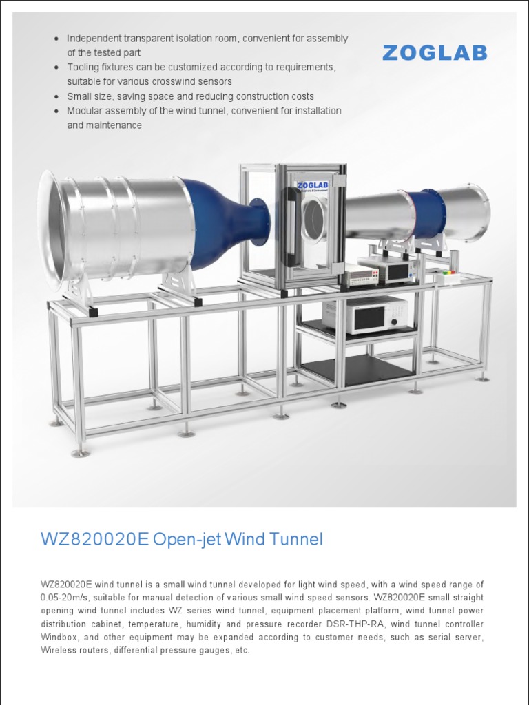 Modular Open-Jet Wind Tunnel WZ820020E | PDF | Wound | Wind Tunnel