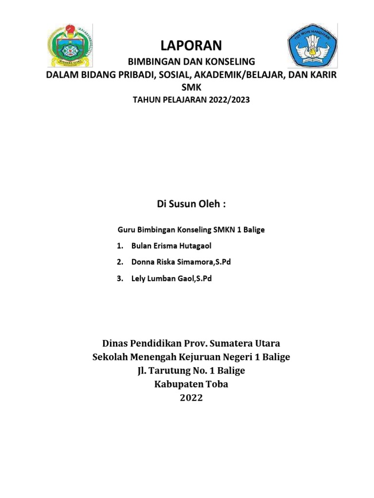 Dokumen Laporan Layanan BK Bidang Pengembangan Pribadi, Sosial ...