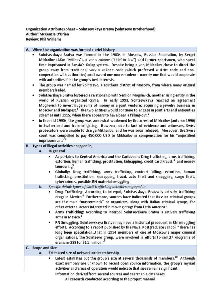 Solntsevskaya Bratva (Solntsevo Brotherhood) | Download Free PDF ...