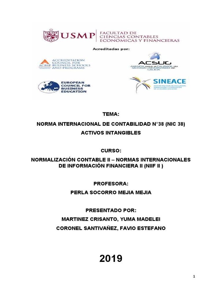 NIC 38-Monografía-1 | PDF | Activo intangible | Contabilidad