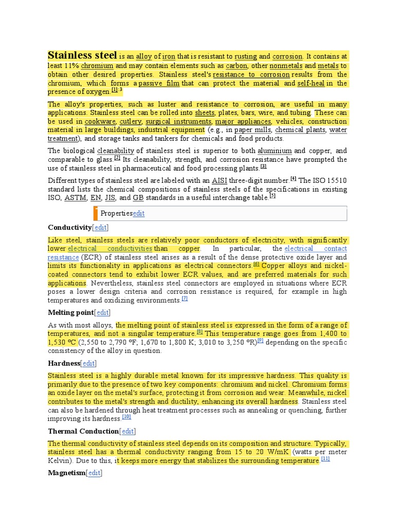 Stainless Steel | PDF | Stainless Steel | Steel