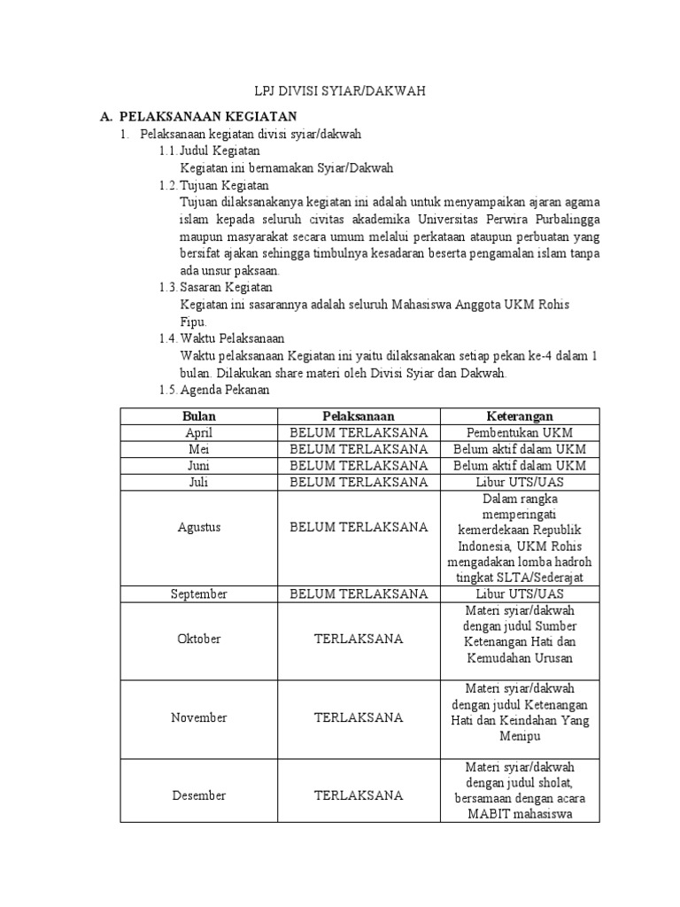 LPJ Divisi Syiar | PDF