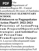 Esp Action Plan 2022-2023 | PDF | Teachers | Disciplines