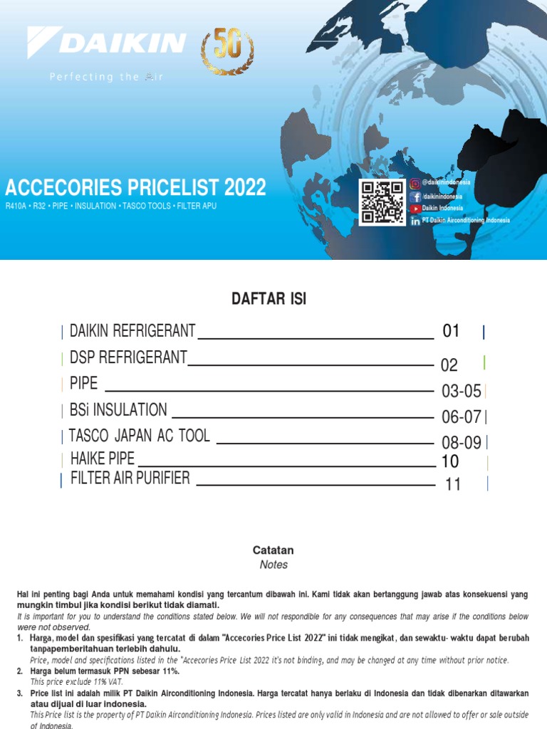 Accecories Pricelist: R410A - R32 - Pipe - Insulation - Tasco Tools ...
