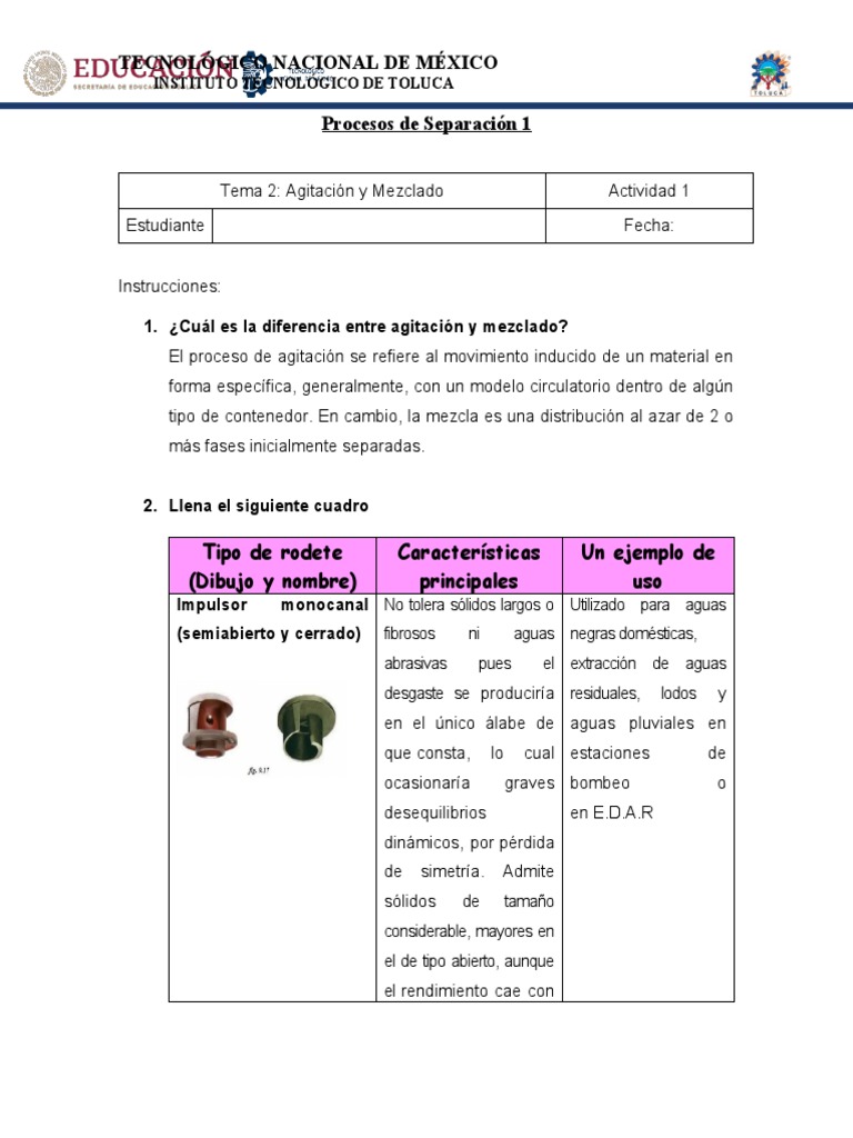 Tema 2 Actividad 1 | Descargar gratis PDF | Bomba | Ciencias fisicas