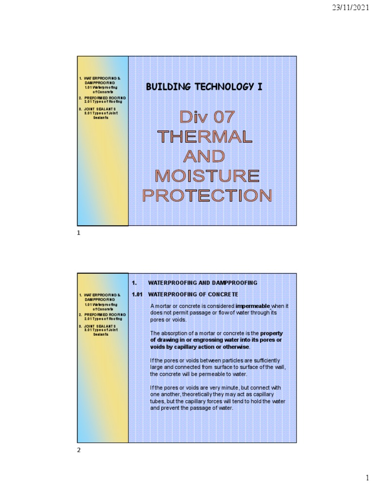 07 Thermal Moisture Protection | PDF
