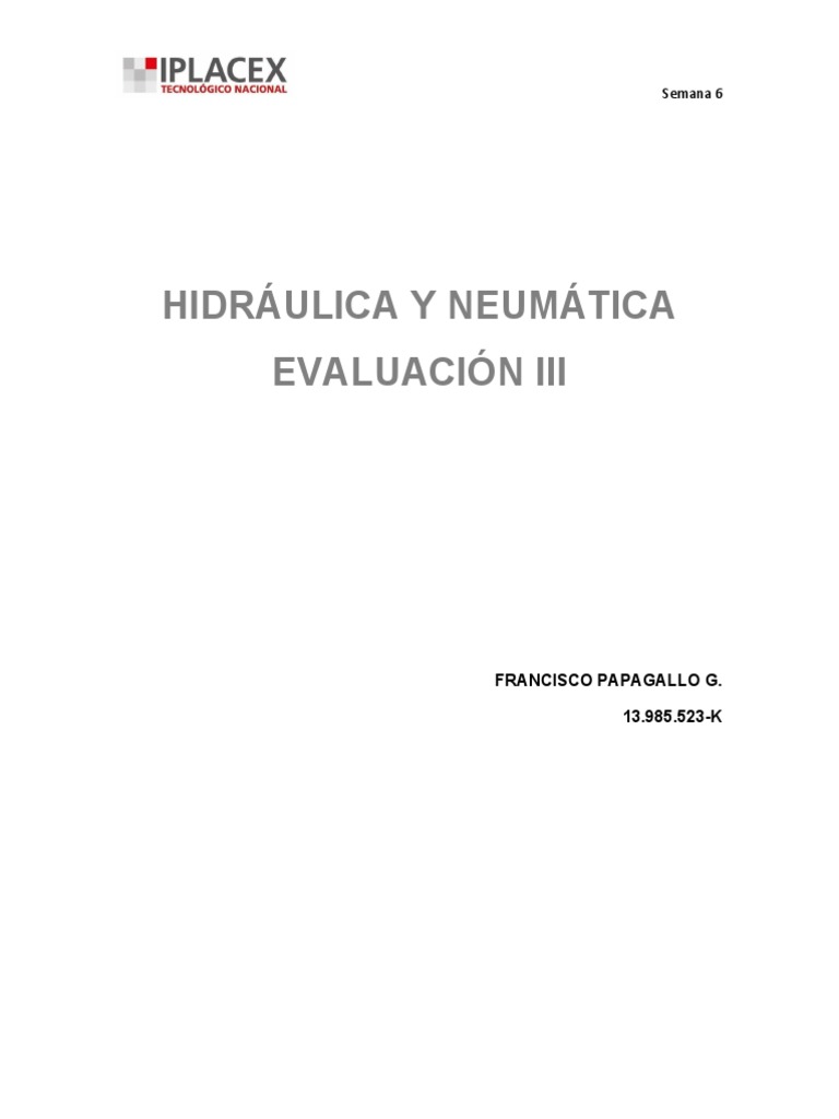 Eva 3 Hidraulica y Neumatica | PDF | Corriente eléctrica | Fuerza