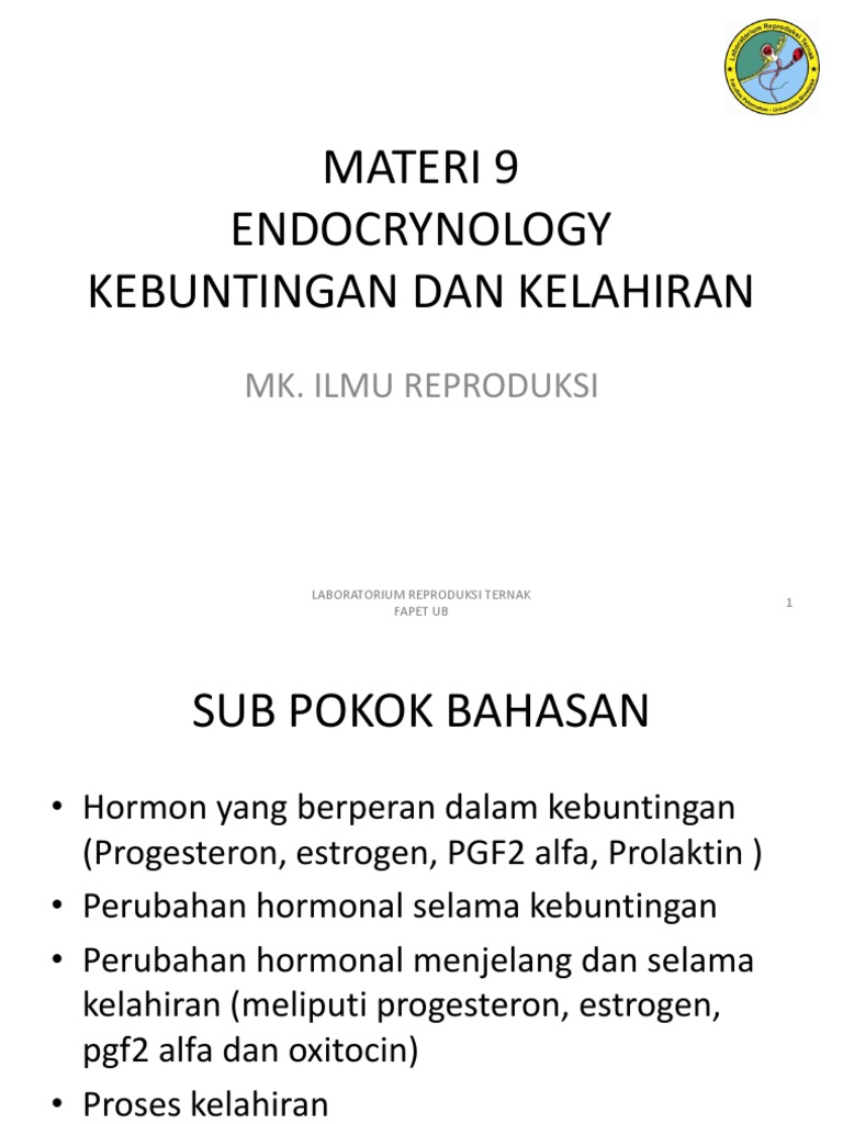 MATERI 9 Endokrinologi Kebuntingan Dan Kelahiran | PDF