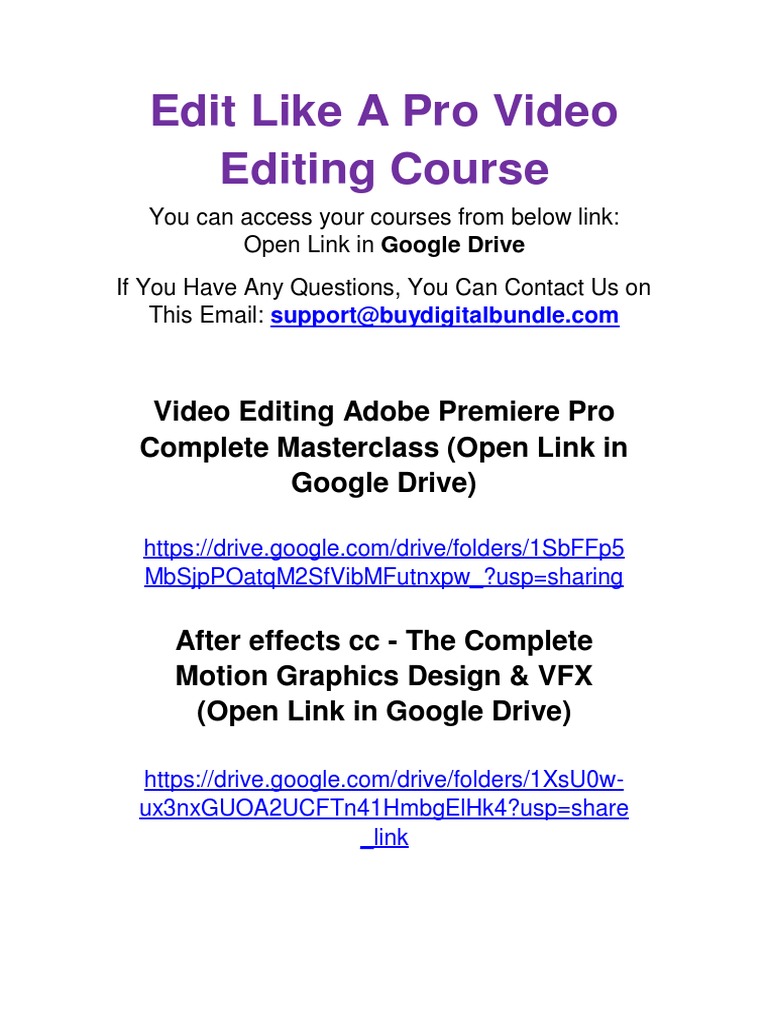 VIdeo Editing Course With Free Bonuses rt8mlr | PDF