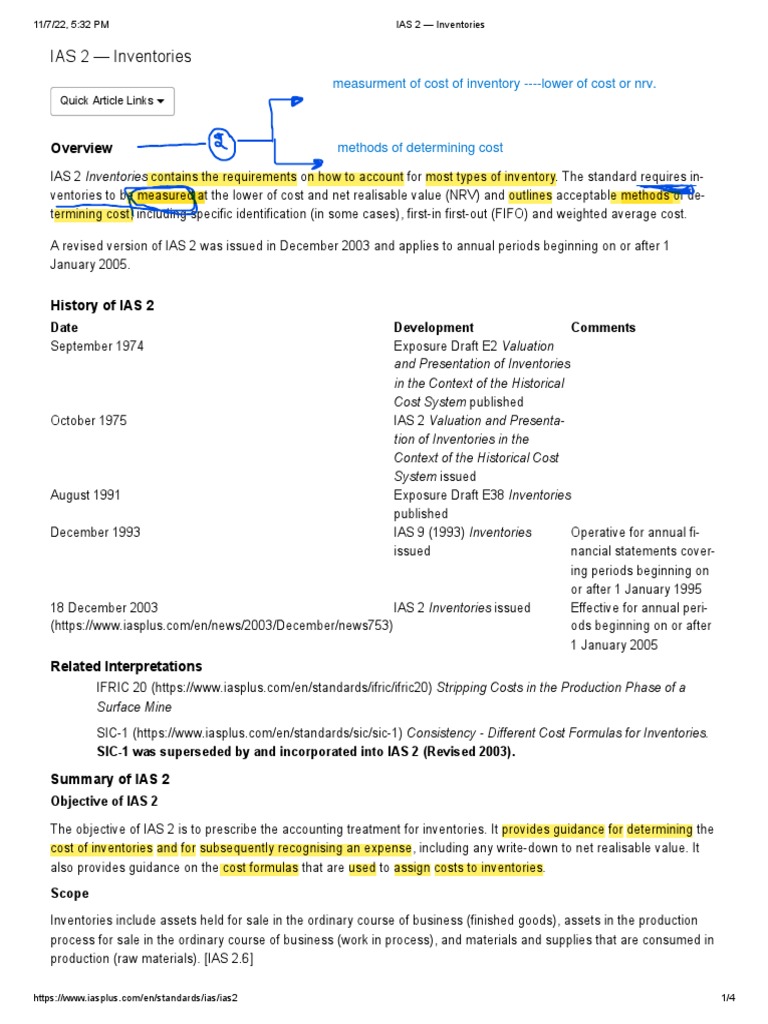 IAS 2 - Inventories | PDF