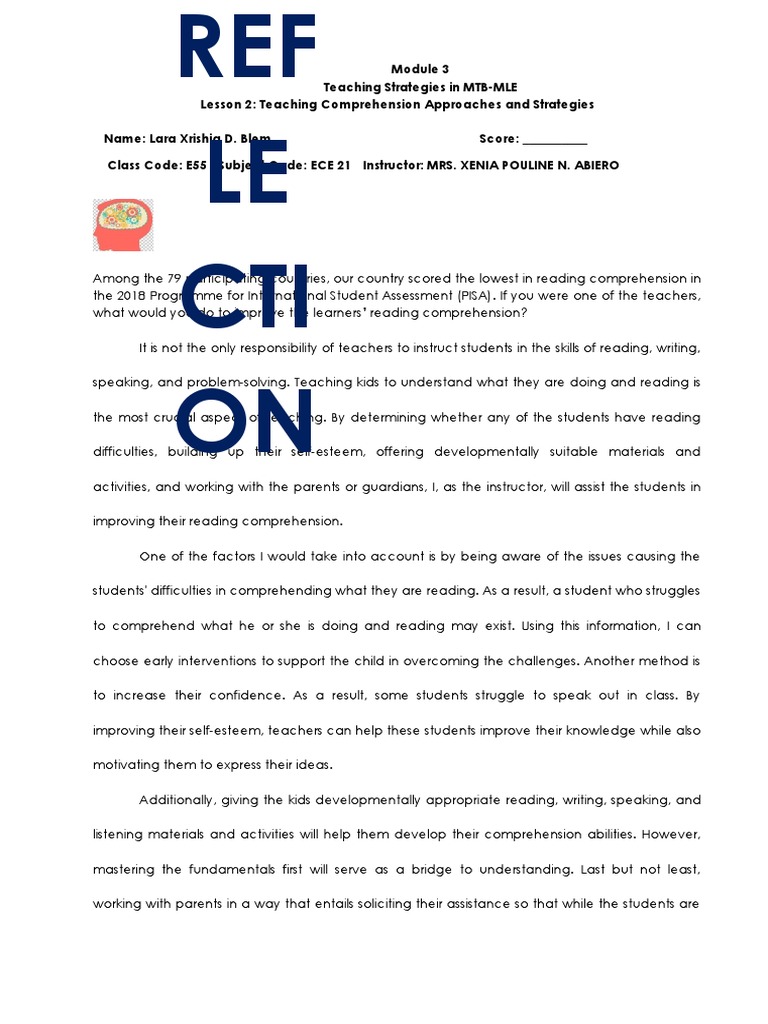 Module 3 Lesson 2 Reflection Worksheet | PDF