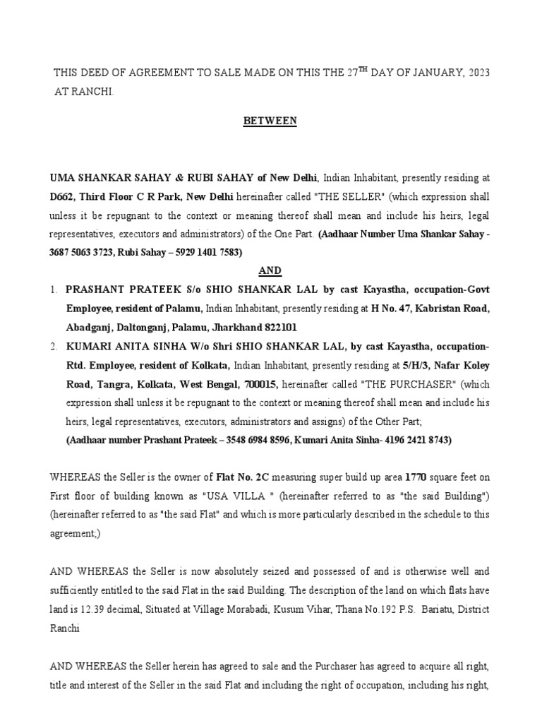 2C - Sale Agreement | PDF