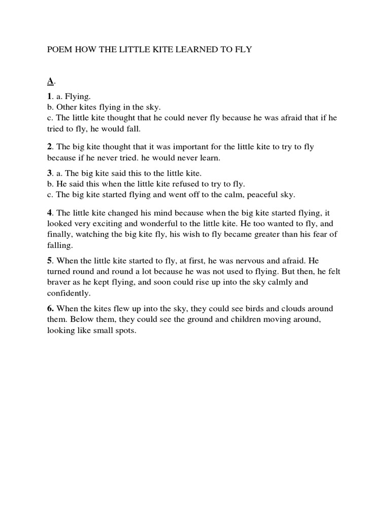 How The Little Kite Learn To Fly | PDF