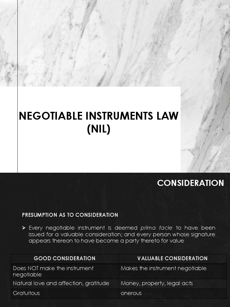 Nego Law | PDF | Consideration | Promissory Note