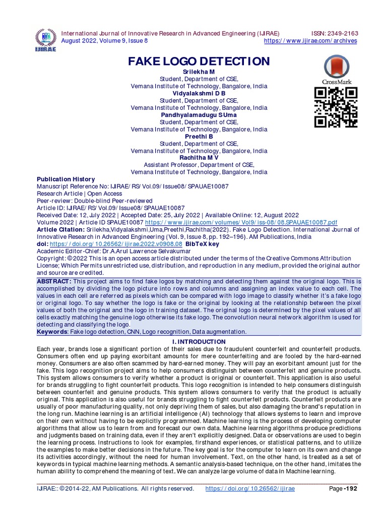 Fake Logo Detection | PDF | Artificial Intelligence | Intelligence (AI ...