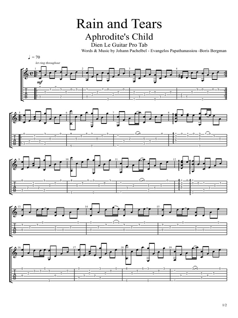 Rain and Tears Guitar Tab | PDF