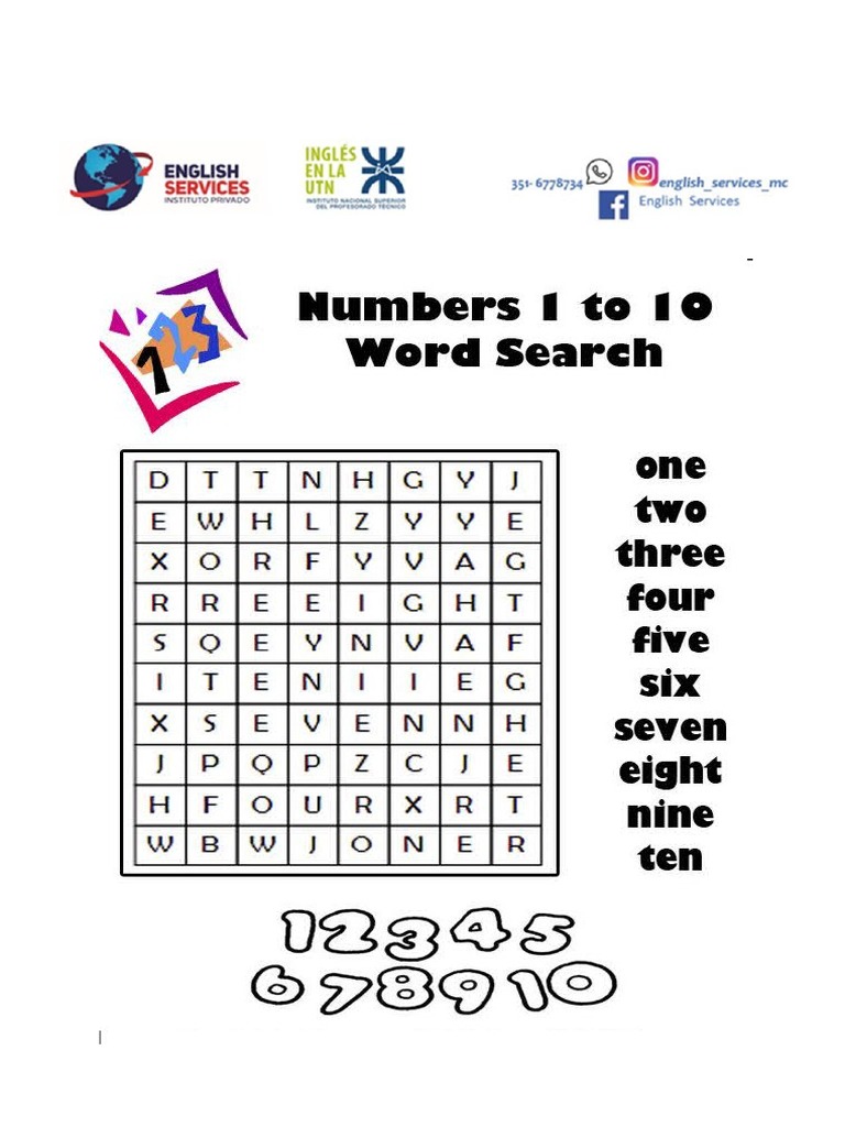 Wordsearch Numbers | PDF