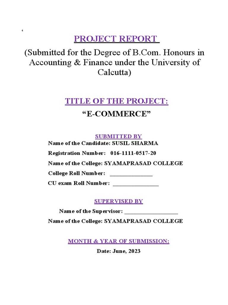 Sushil E-Commerce Project | PDF | E Commerce | Online Shopping