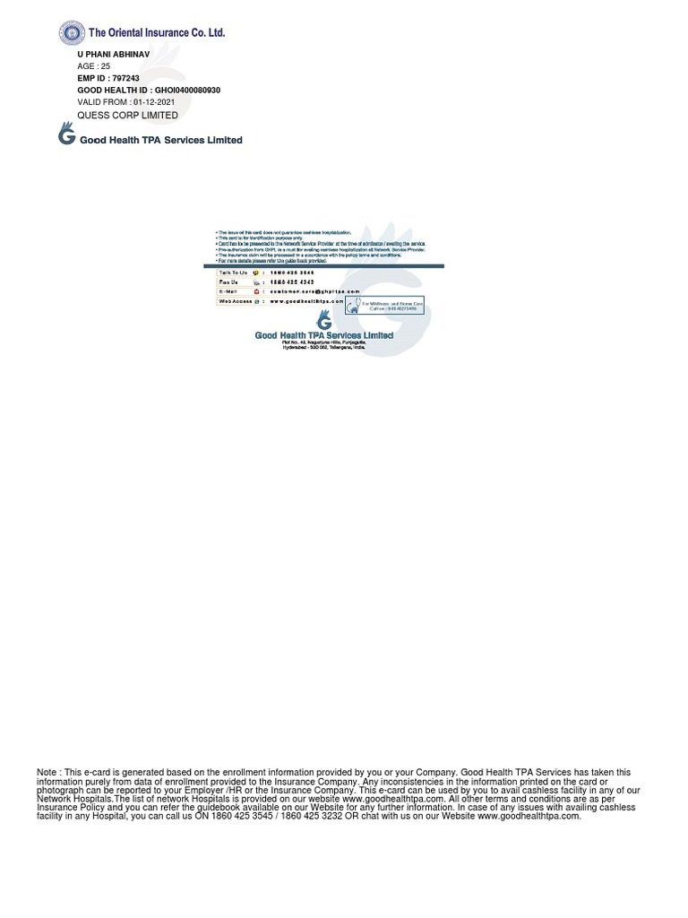 Insurance Card | PDF