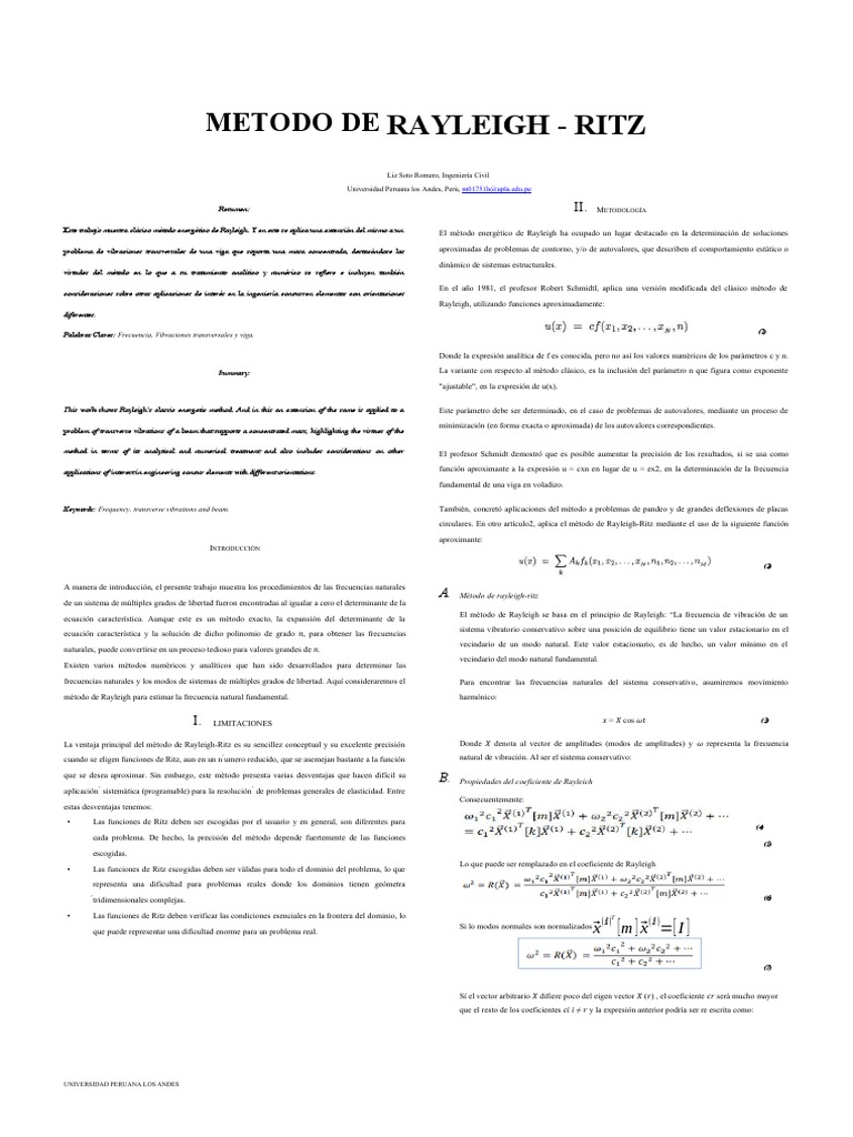 Metodo de Stodola - Soto Romero Liz - C3. | PDF | Ecuaciones | Frecuencia