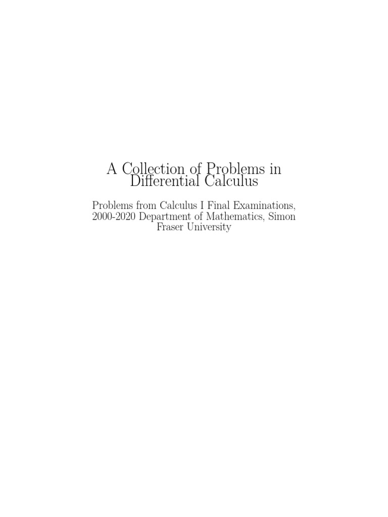Differential Calculus Problem Set | PDF | Mathematical Concepts | Analysis