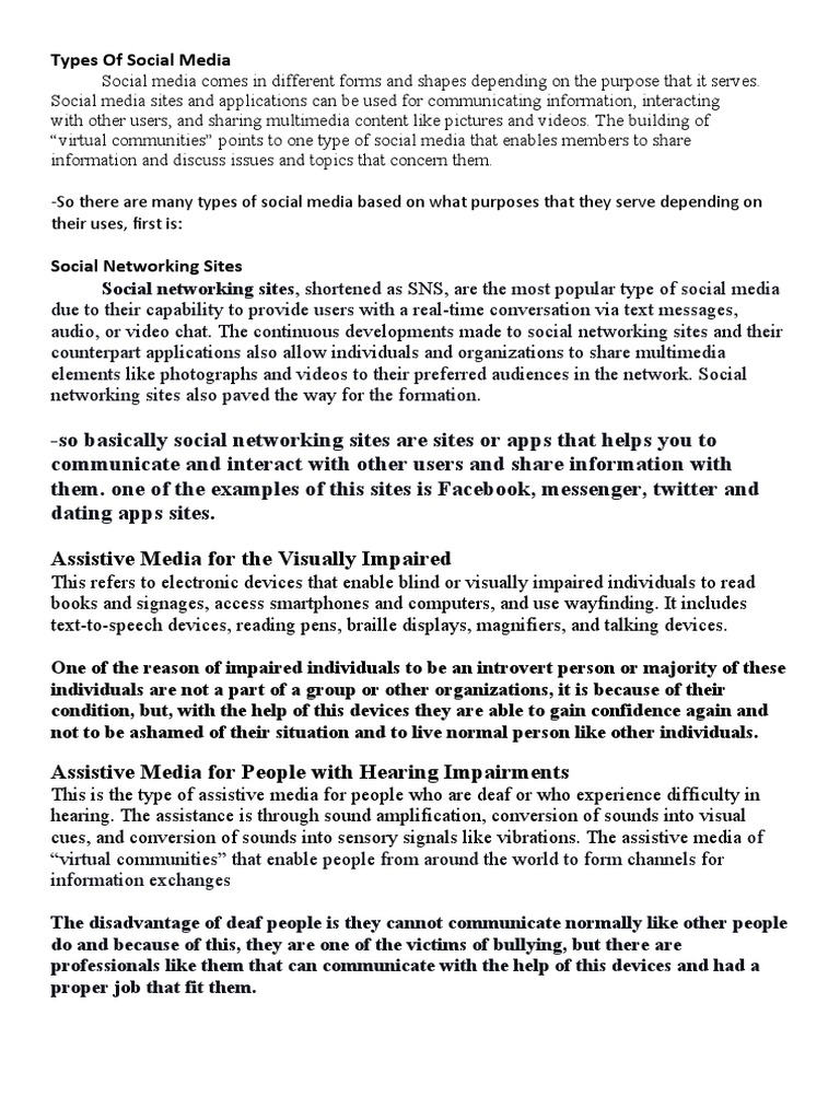Types of Social Media | PDF | Social Networking Service | Social Media
