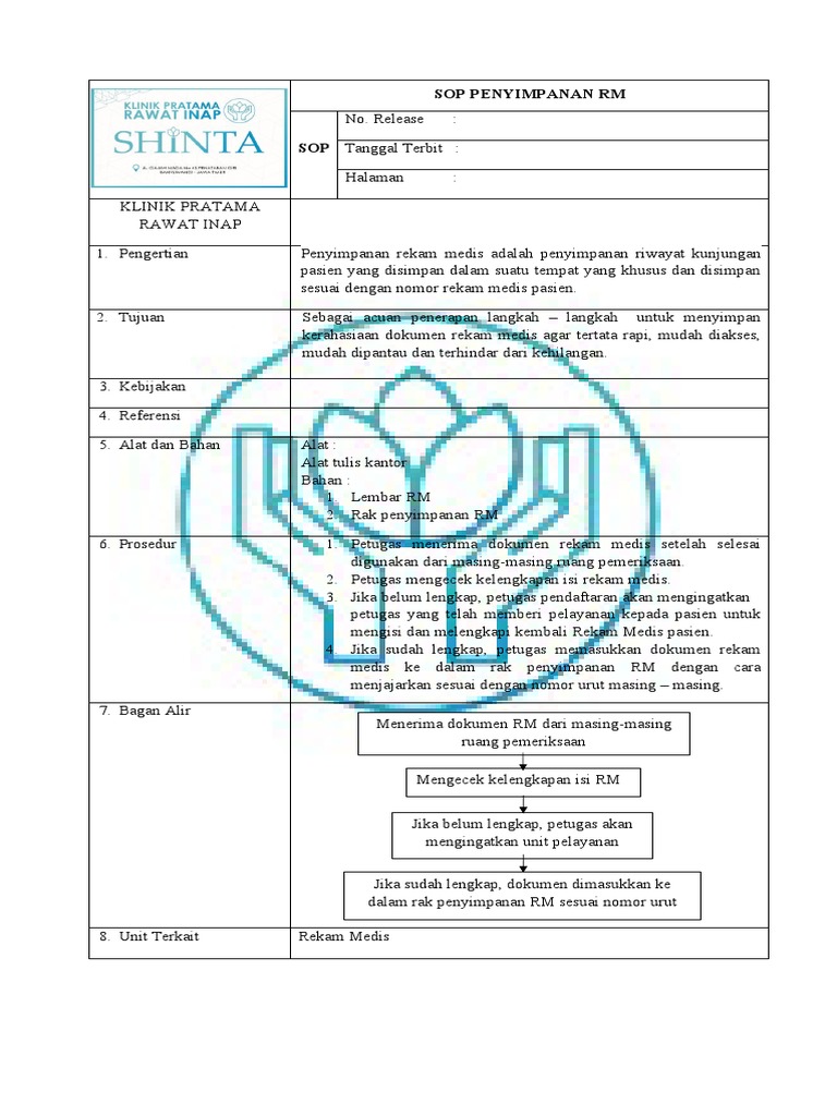 SOP PENYIMPANAN RM | PDF