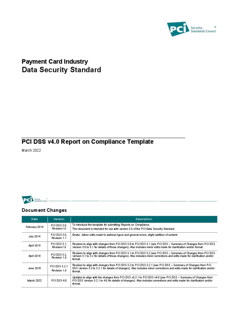 PCI DSS v4 - 0 ROC Template | Download Free PDF | Payment Card Industry ...